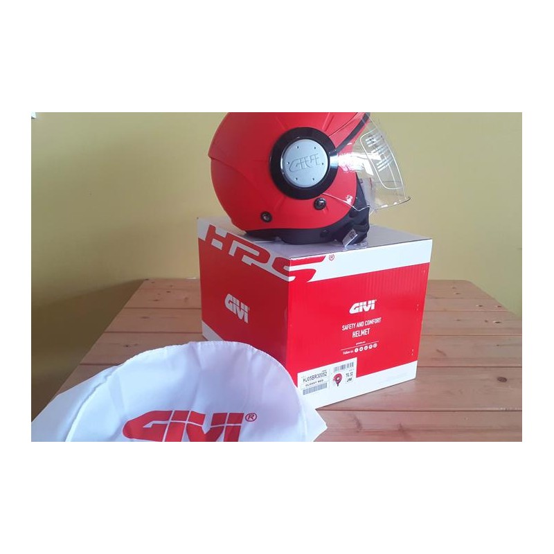 GIVI GLOSSY RED JET HELMET Color MATT RED Size 54