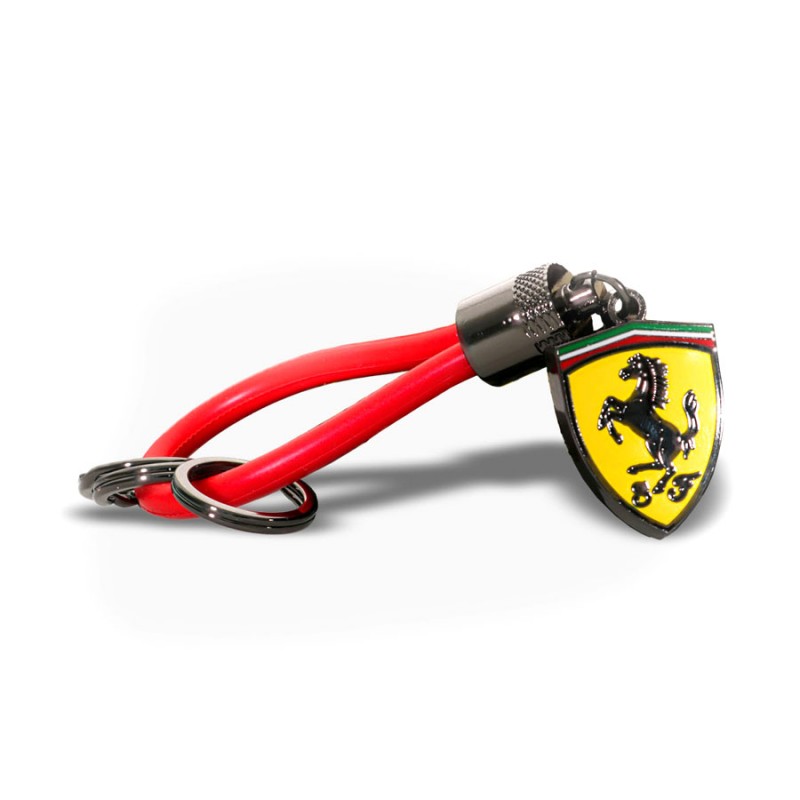 Scuderia Ferrari F1 Keychain with Red Rubber Strap